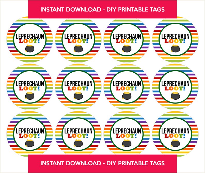 Leprechaun Loot St. Patrick's Day Tags, St. Patrick's Day Stickers ...