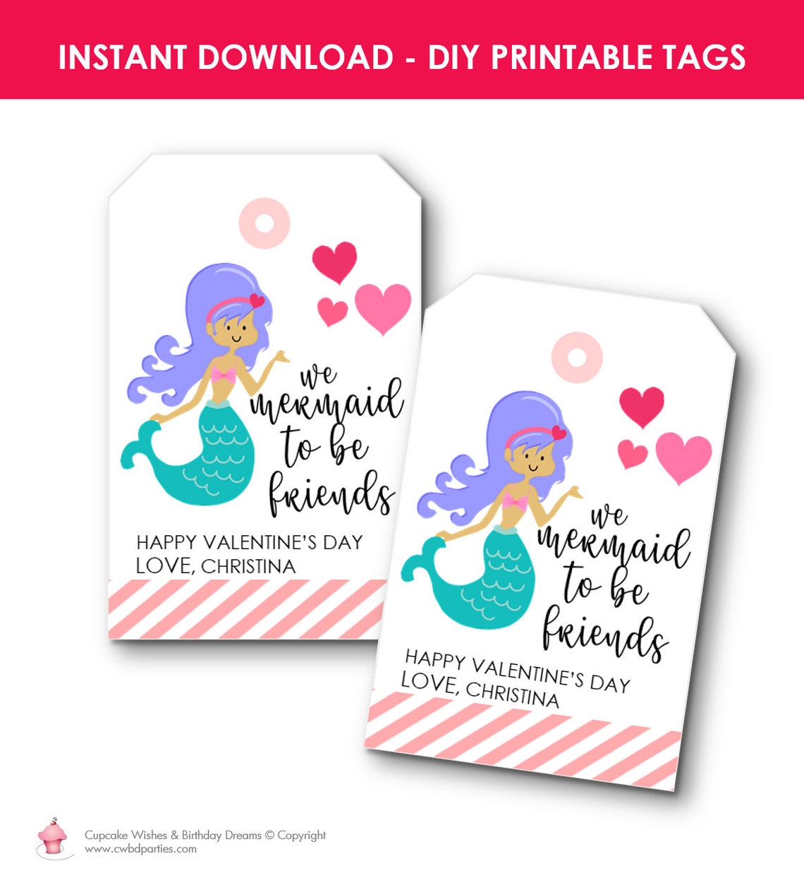 We Mermaid to Be Friends, Mermaid Valentine, Valentine Printable ...