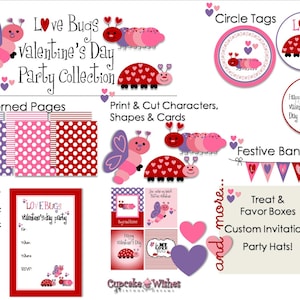 Love Bugs Valentine's Day Printables, Valentine's Labels, Valentine's ...