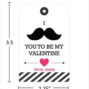 I Mustache You to Be My Valentine Punny Valentine's Day Favor Tag ...