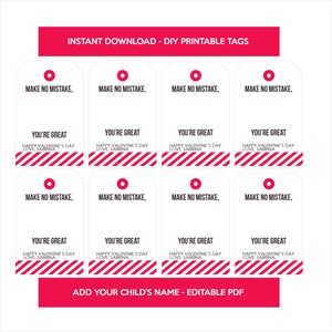 Make No Mistake You're Great, Punny Valentine's, Classroom Treat Labels ...