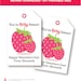 You're Berry Sweet Printable Tag, Strawberries Valentine, Kid's ...