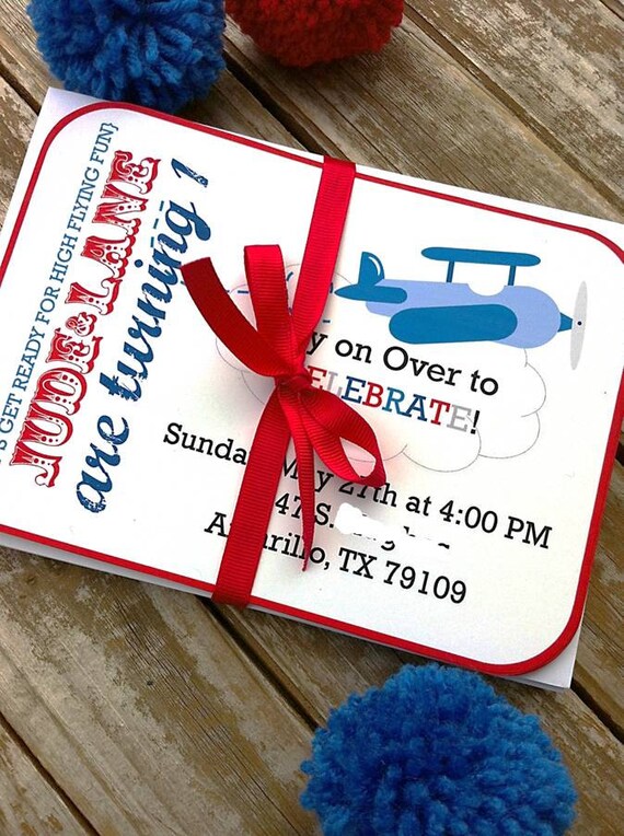 Little Aviator Printable Invitation Set, Airplane Birthday Party, Plane ...