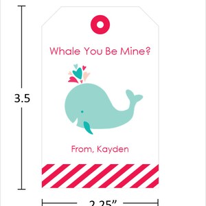 Whale You Be Mine Valentine Favor Tag Punny Valentine's - Etsy
