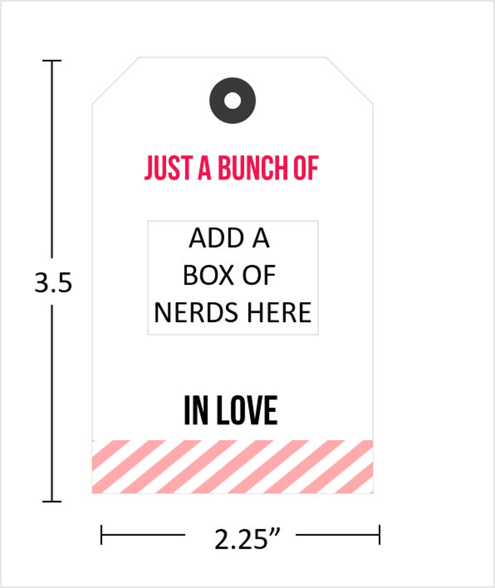 Just a Bunch of Nerds Valentine's Favor Tag Punny | Etsy