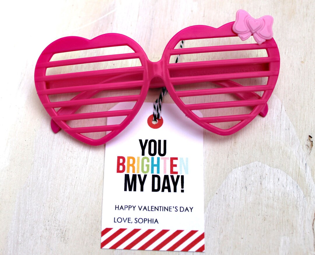 You Brighten My Day Valentine's Tag, Punny Favor Tag (printable ...