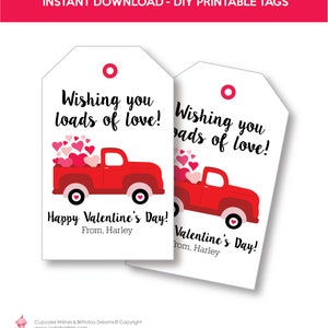 Truckloads of Love Printable Tag, Valentine, Kid's Valentine's ...