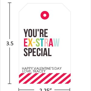 Printable Valentine's, You're Ex-straw Special, Favor Tag, Punny ...