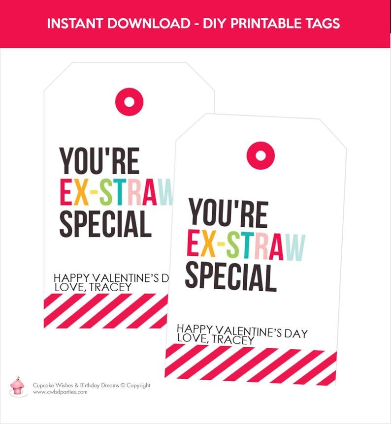 Printable Valentine's You're Ex-straw Special Favor | Etsy
