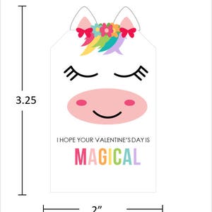 Unicorn Valentine's Favor Tag, Magical Valentine's Punny Valentine's ...