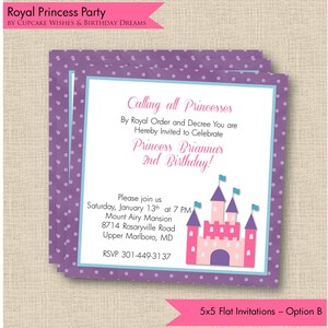 Royal Princess Printable Party Invitations, Royal Castle, Pink Castle ...