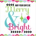 INSTANT DOWNLOAD Merry & Bright Holiday Sign Holiday Wall Art Printable ...
