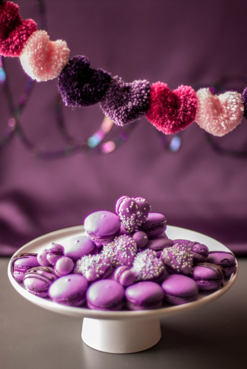 Heart Shaped Pom Pom Garland | Valentine's Day Garland | Party Decor ...