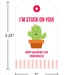 I'm Stuck on You Punny Valentine Printable Tag, Cactus Valentine, Kid ...