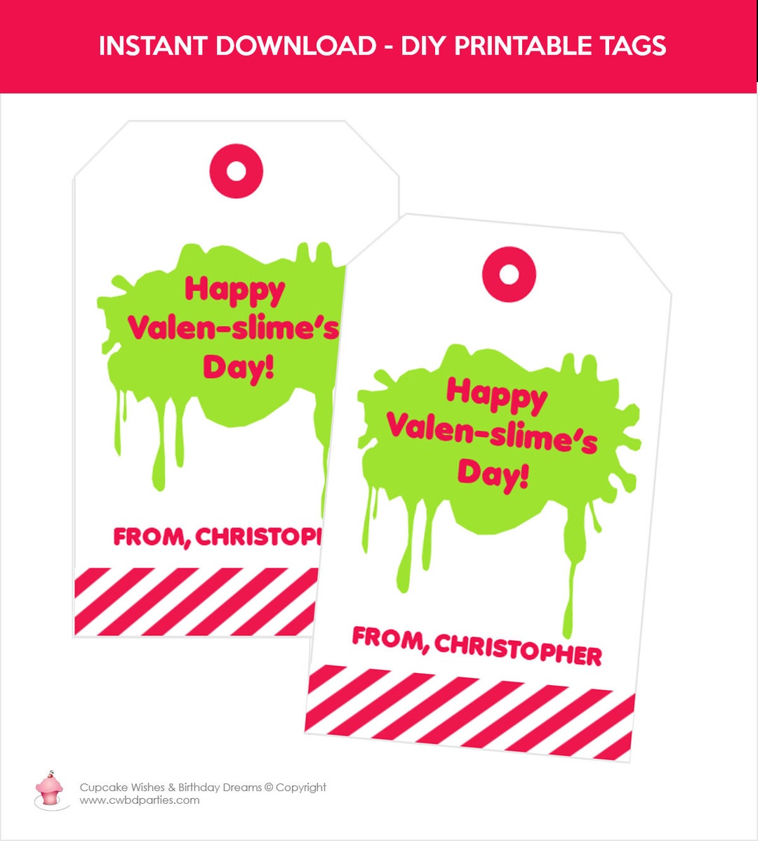 Happy Valenslime's Day Favor Tag | Punny Valentine's | Classroom Treats ...