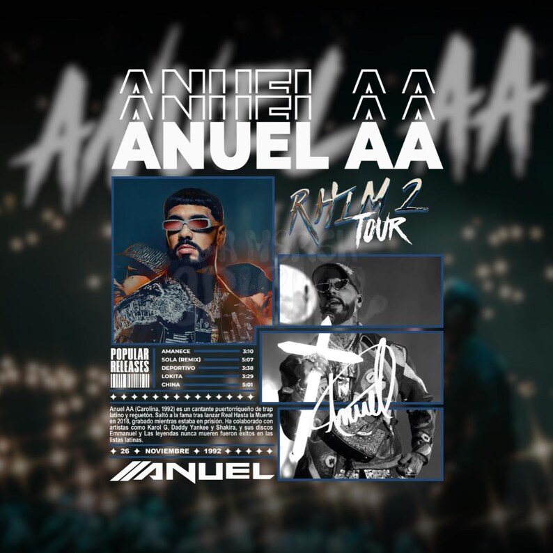 Anuel AA Tour 2025 Design | PNG Format | DTF Printing | Instant ...