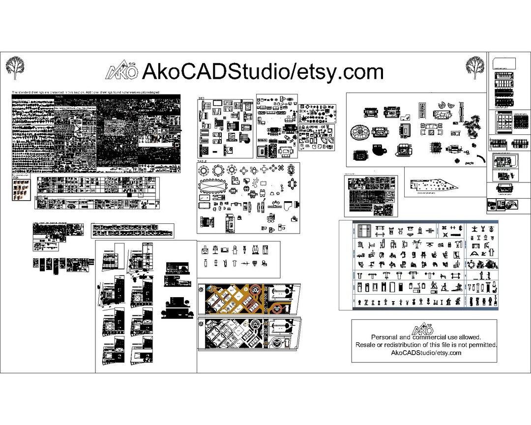 Architectural CAD Blocks Library: Furniture, People, Vehicles (DWG ...