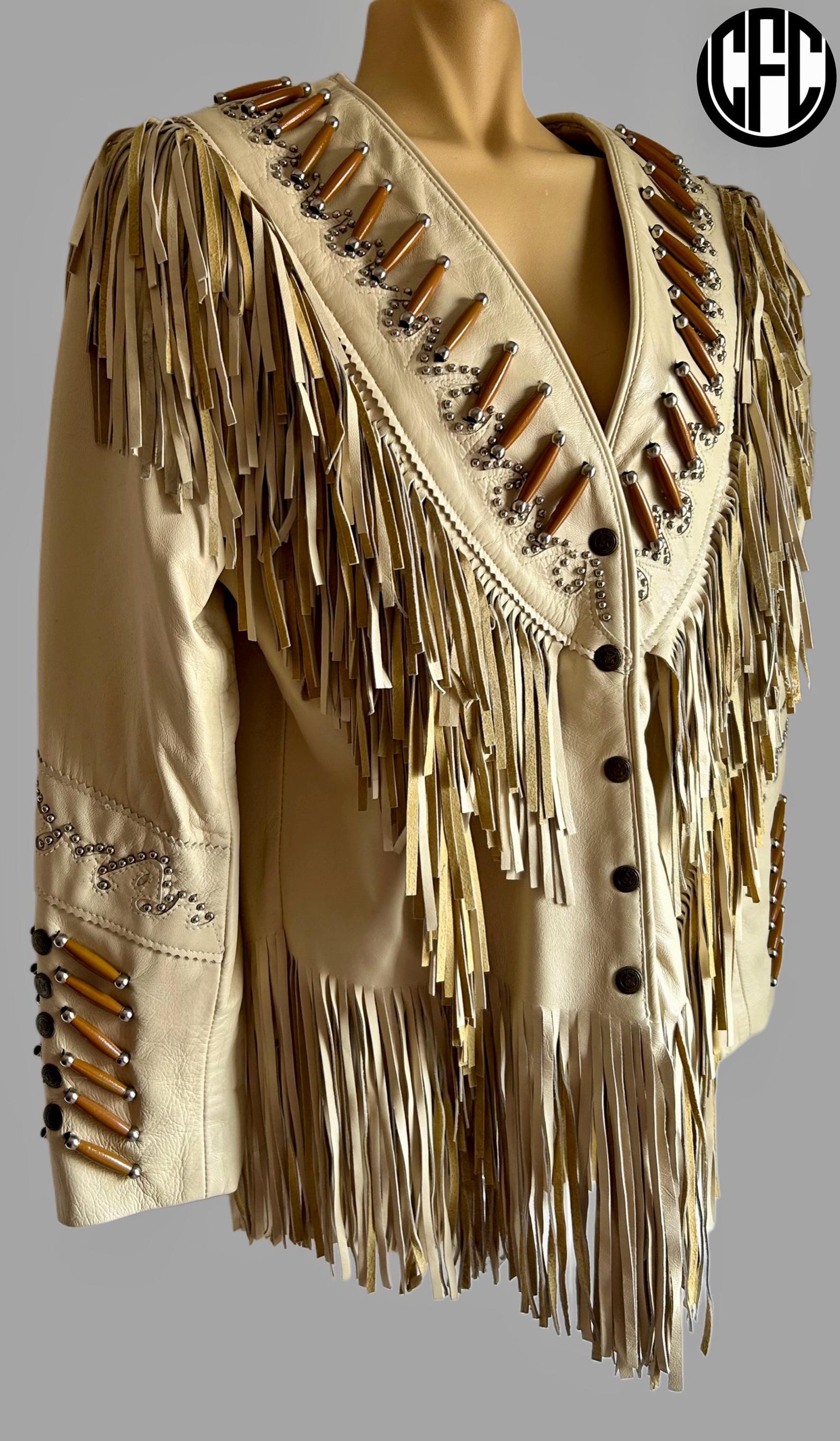 Western Leather Fringe Jacket Original Vintage Tassel Jacket Bones and ...