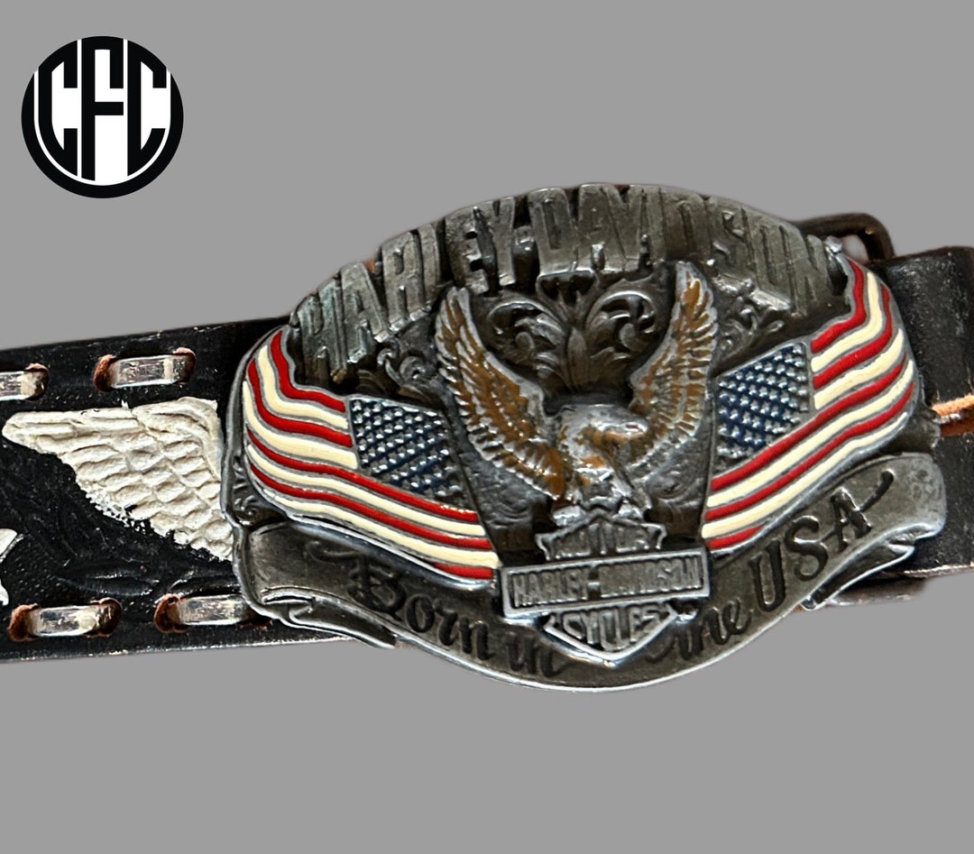 Harley Davidson Belt 1990’s Leather Vintage 90s Belt Original Nineties ...