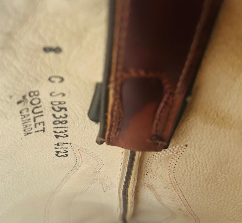 Vintage Boulet Cowboy Boots – Cream & Brown Leather, Y2K Western ...