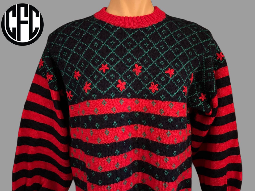 Vintage 90s Wool Jumper: Cheerful Retro Knit, Size 8-10 - Etsy