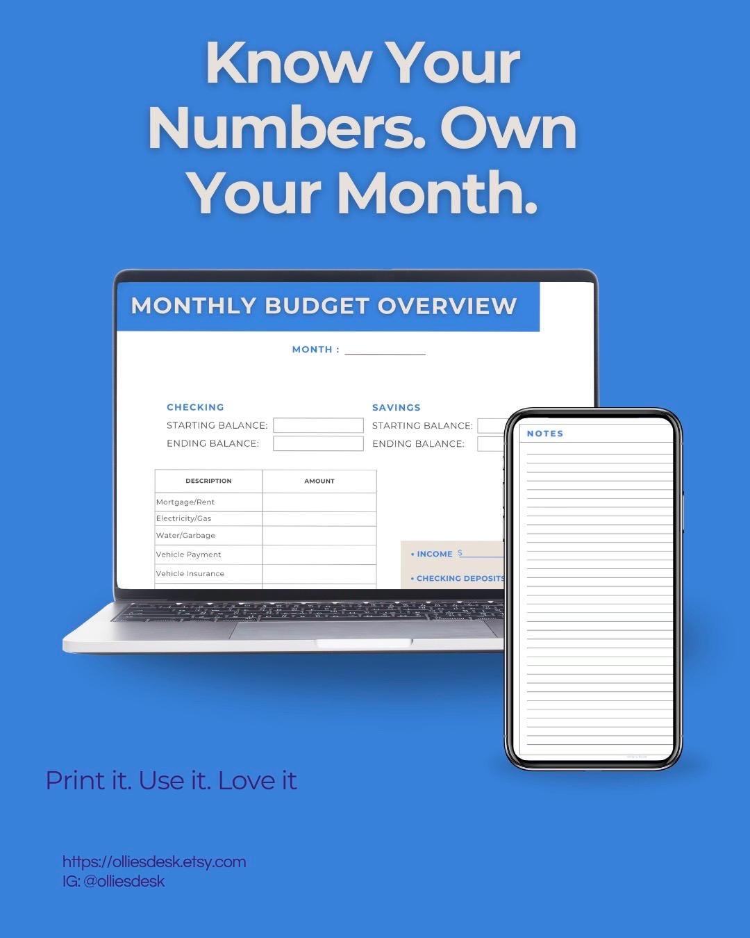 All-in-one Budget Planner | Income, Expense & Savings Tracker PDF - Etsy