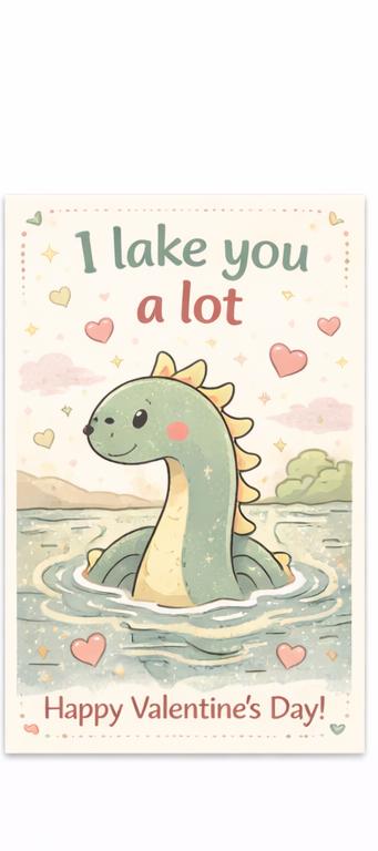 Cryptid Valentine Cards Printable – Cute Alien Bigfoot Loch Ness ...