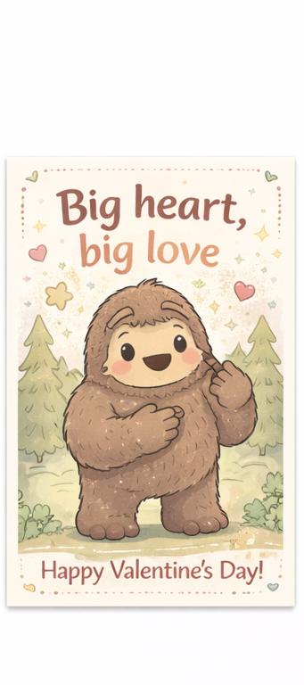 Cryptid Valentine Cards Printable – Cute Alien Bigfoot Loch Ness ...