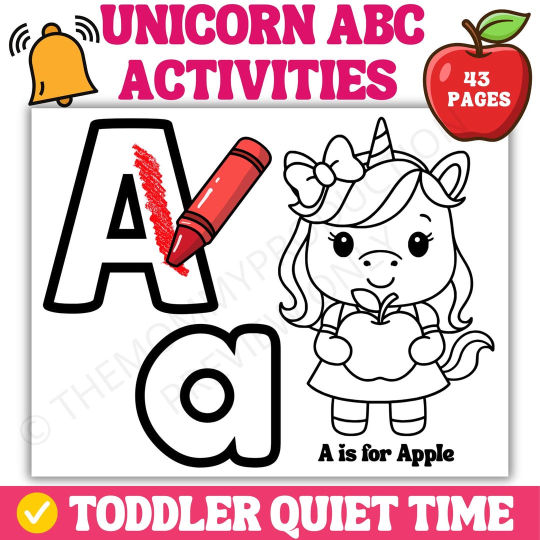 Unicorn ABC Printable Worksheets | Alphabet Coloring Tracing Activities ...