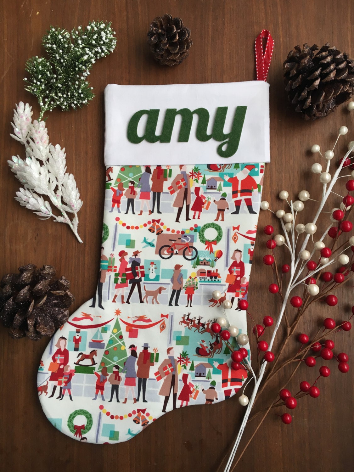 Personalized Christmas Stocking streetview Christmas Gift Christmas ...