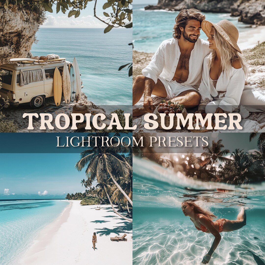 Tropical Summer Lightroom Presets: Mobile & Desktop Filters (DNG, XMP ...