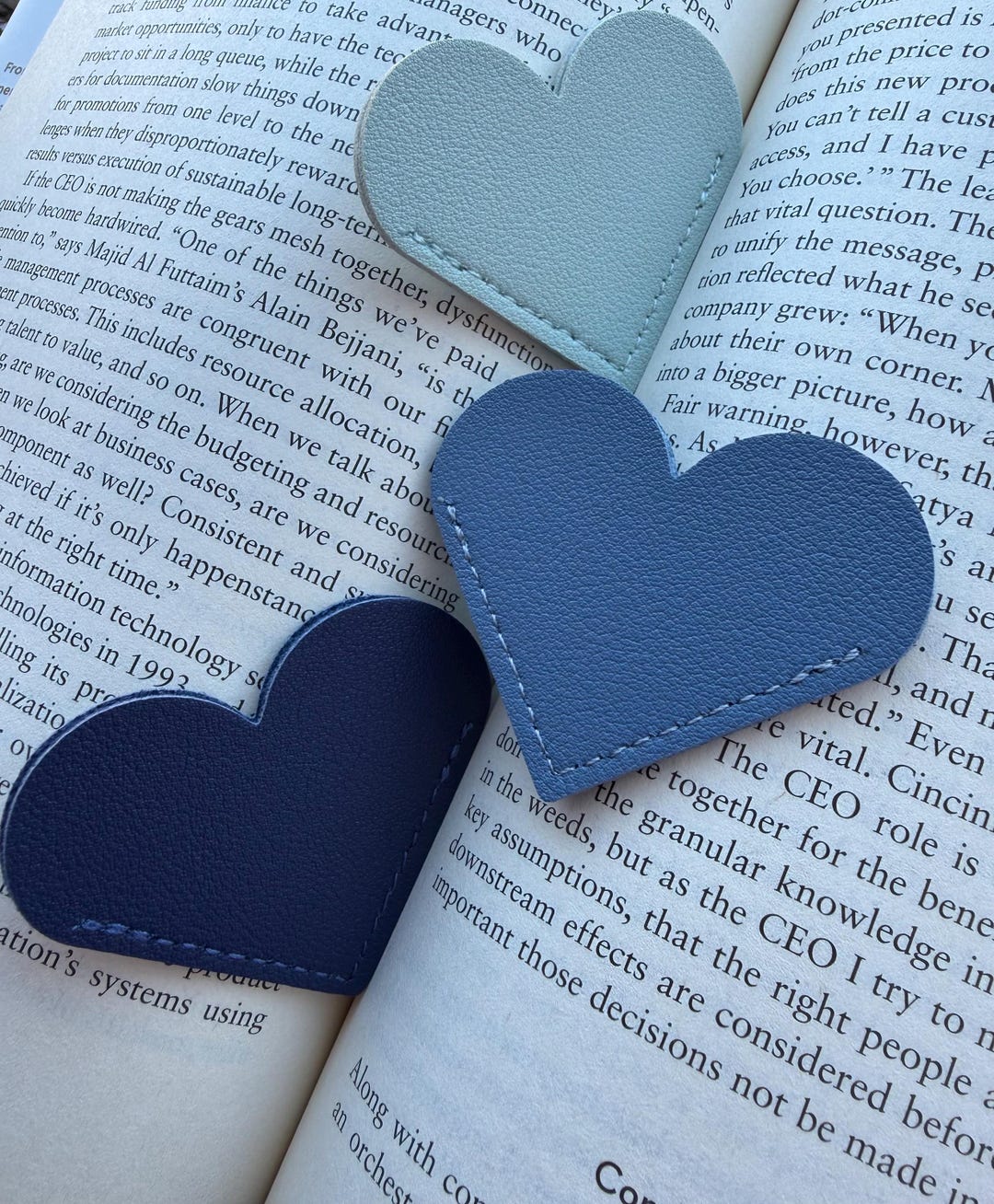 Heart Shaped Leather Bookmarks - Etsy