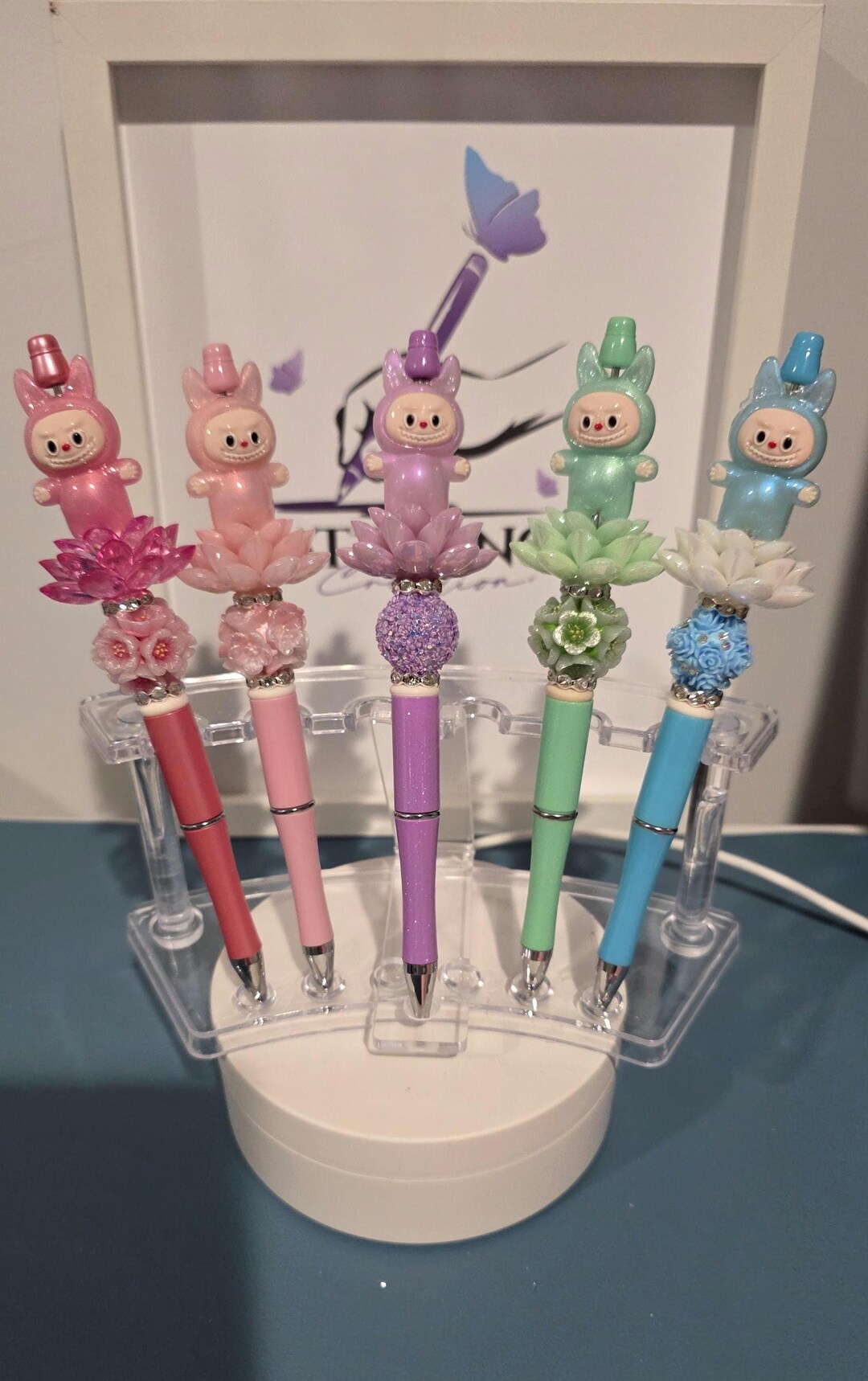 Labubu Flower Beaded Pens - Etsy