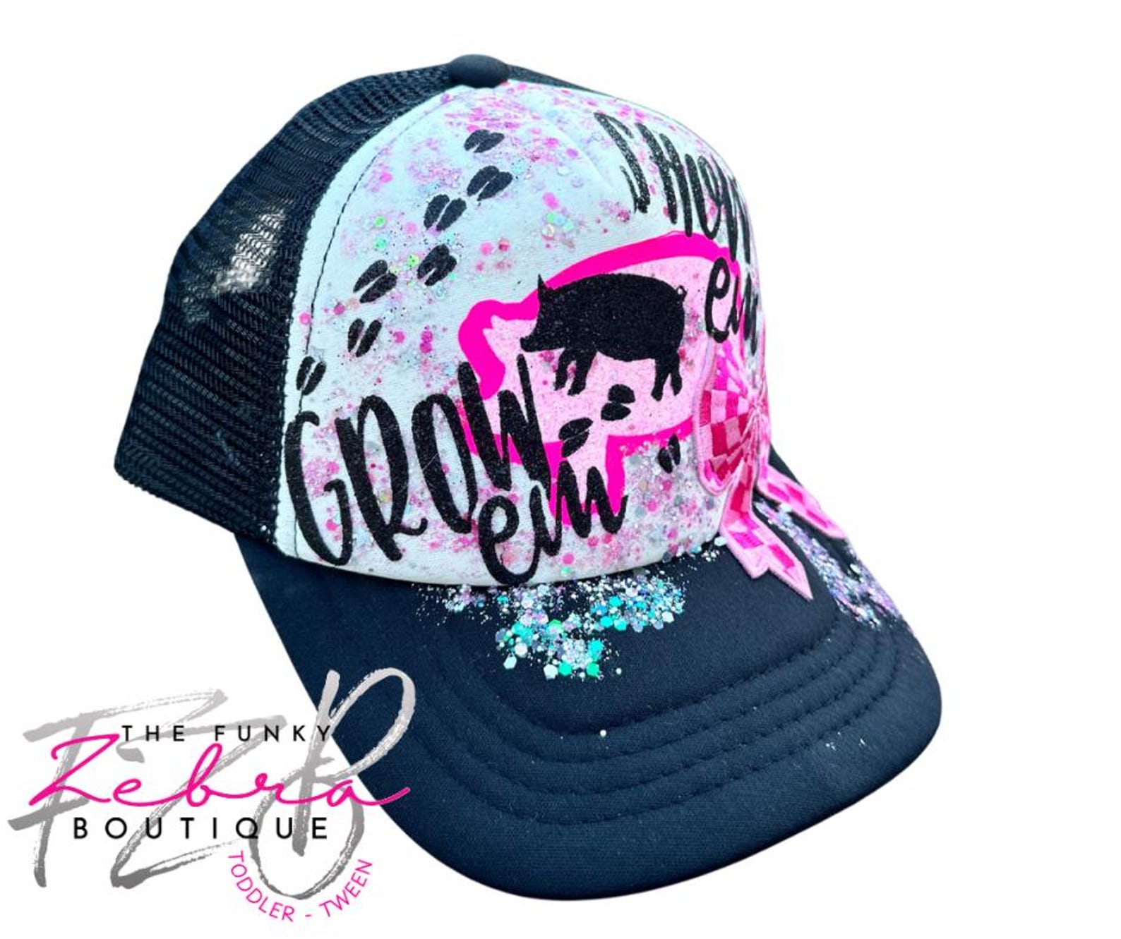 Stock Show Grow Em & Show Em Foam Trucker Hat - Fits 3T-7|8 - Goat, Pig ...