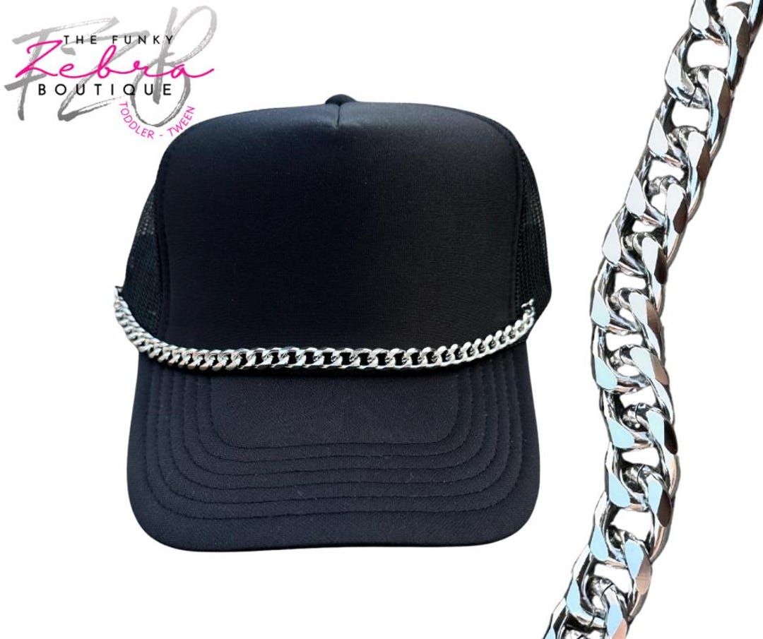 Hat Chain Silver Cuban Chain - Etsy
