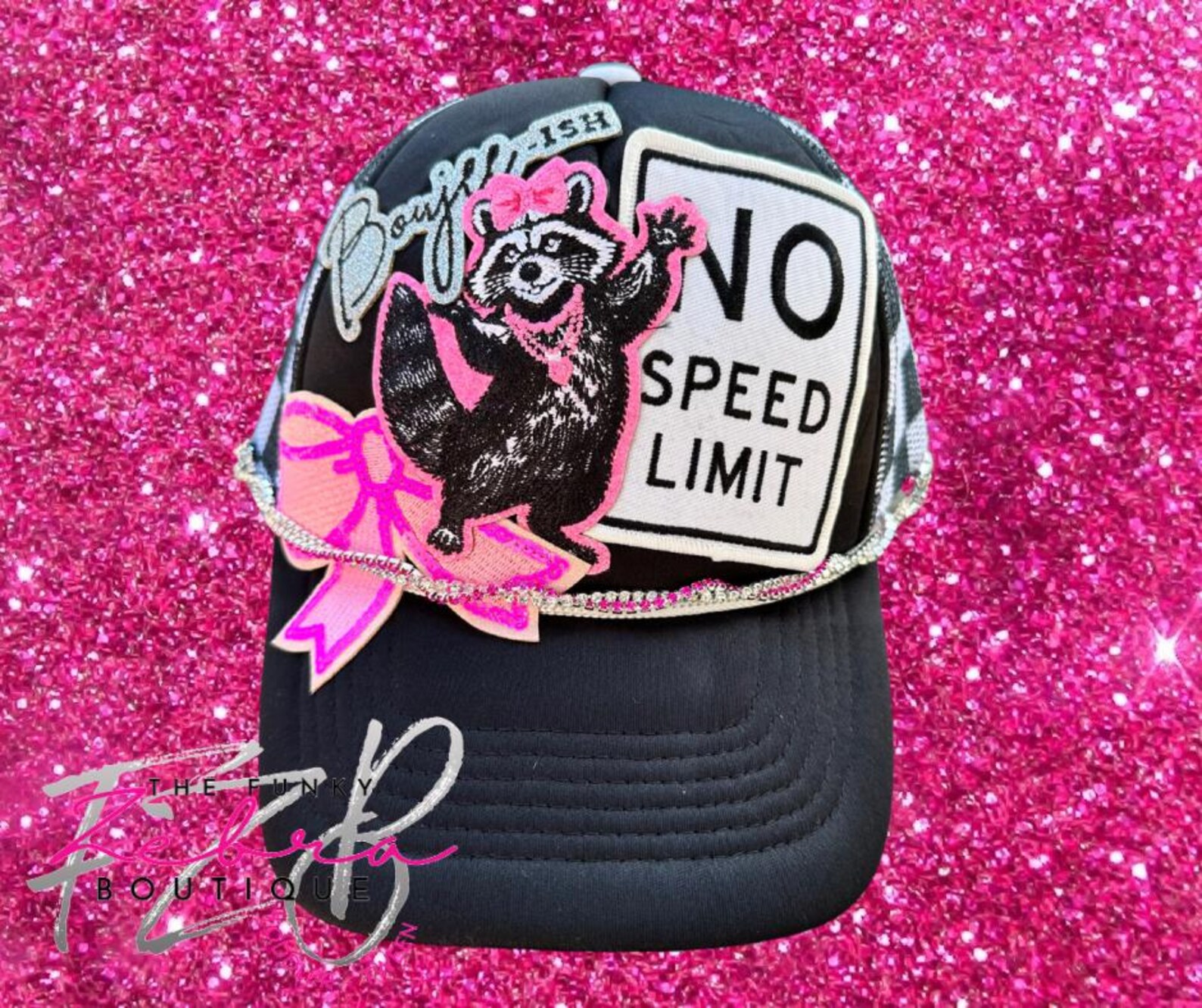 Kids Girls Youth Sassy Raccoon Boujee-ish No Speed Limit Black ...