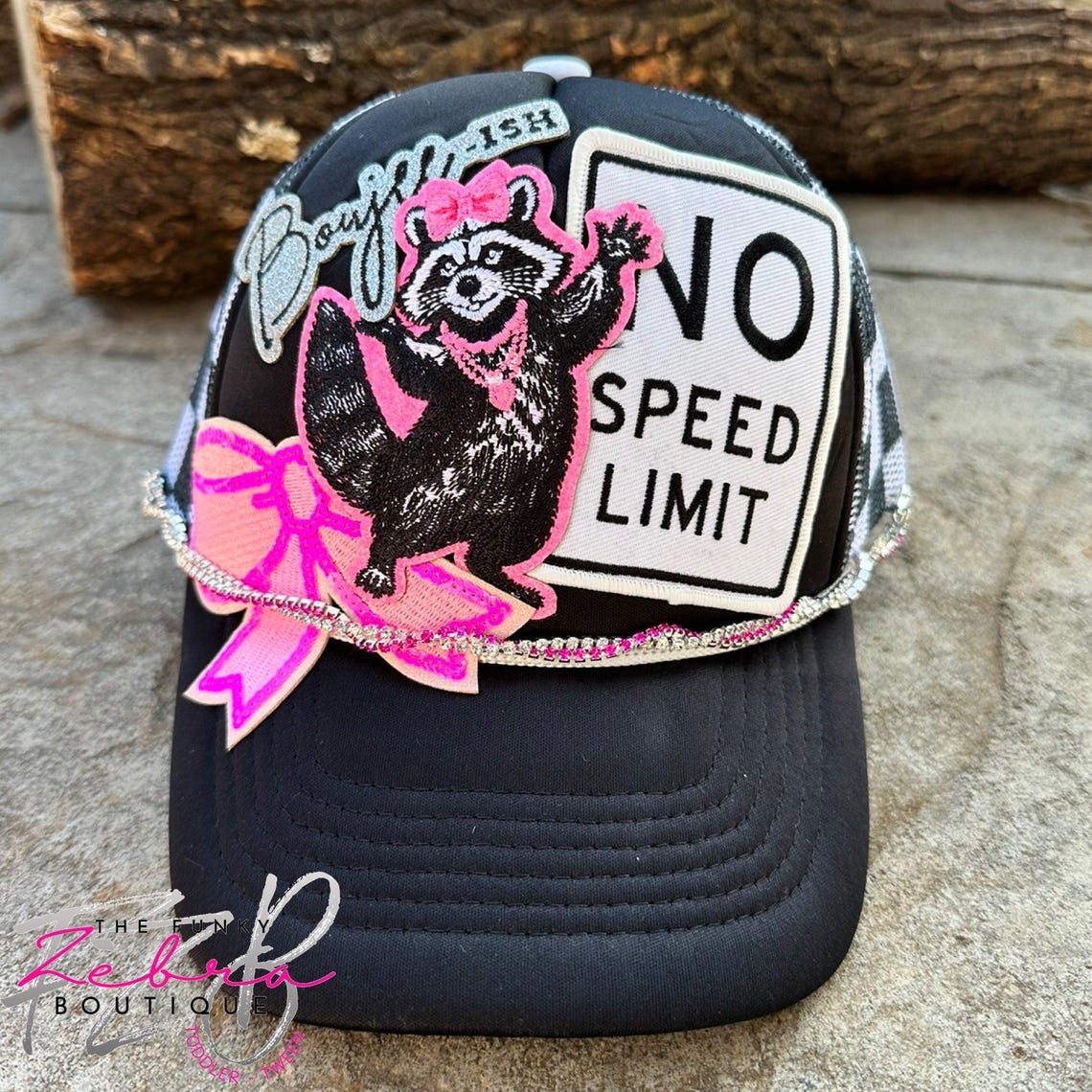 Kids Girls Youth Sassy Raccoon Boujee-ish No Speed Limit Black ...