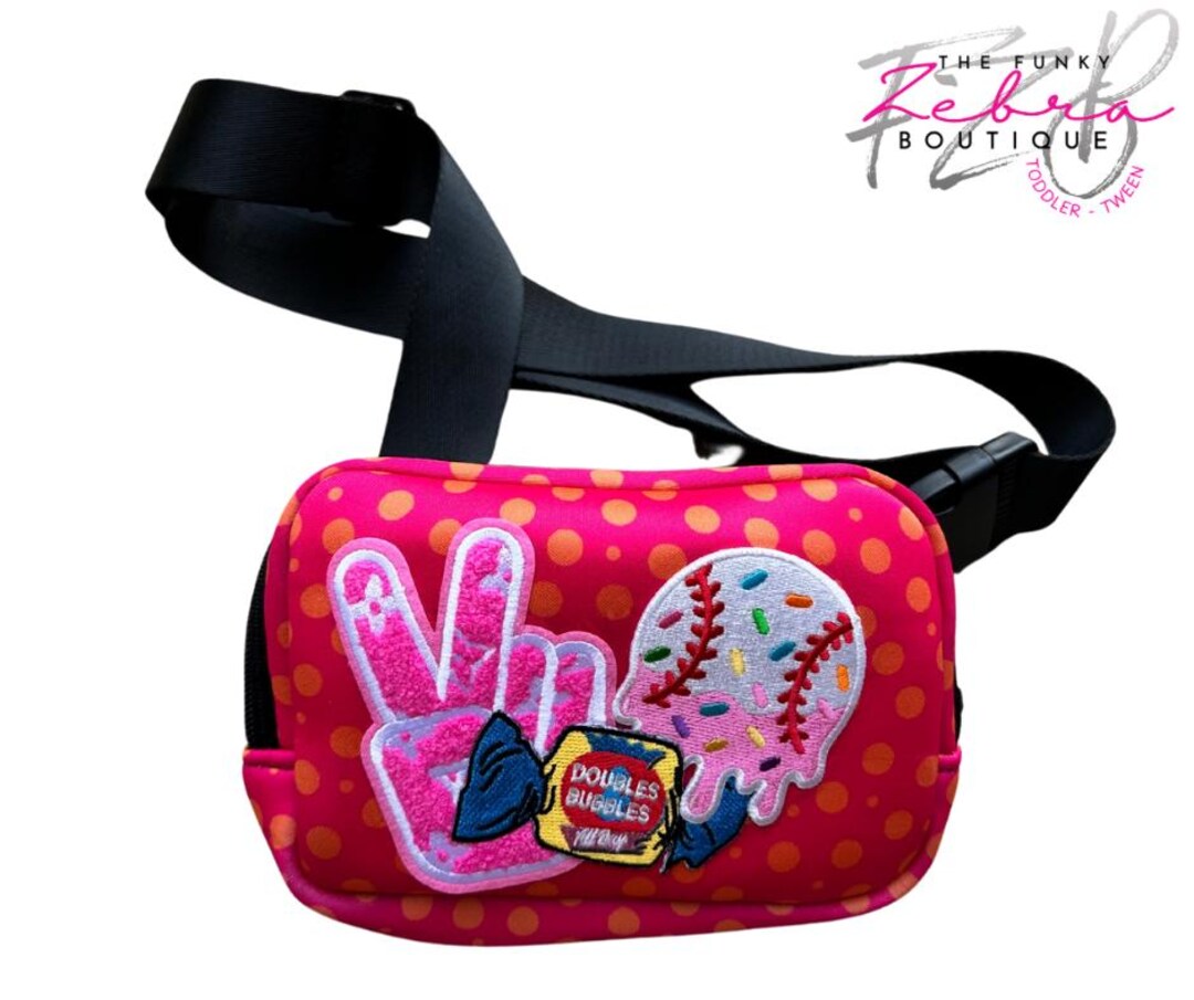 Crossbody Belt Bag Baseball Drip Bubblegum Doubles & Bubbles Pink ...