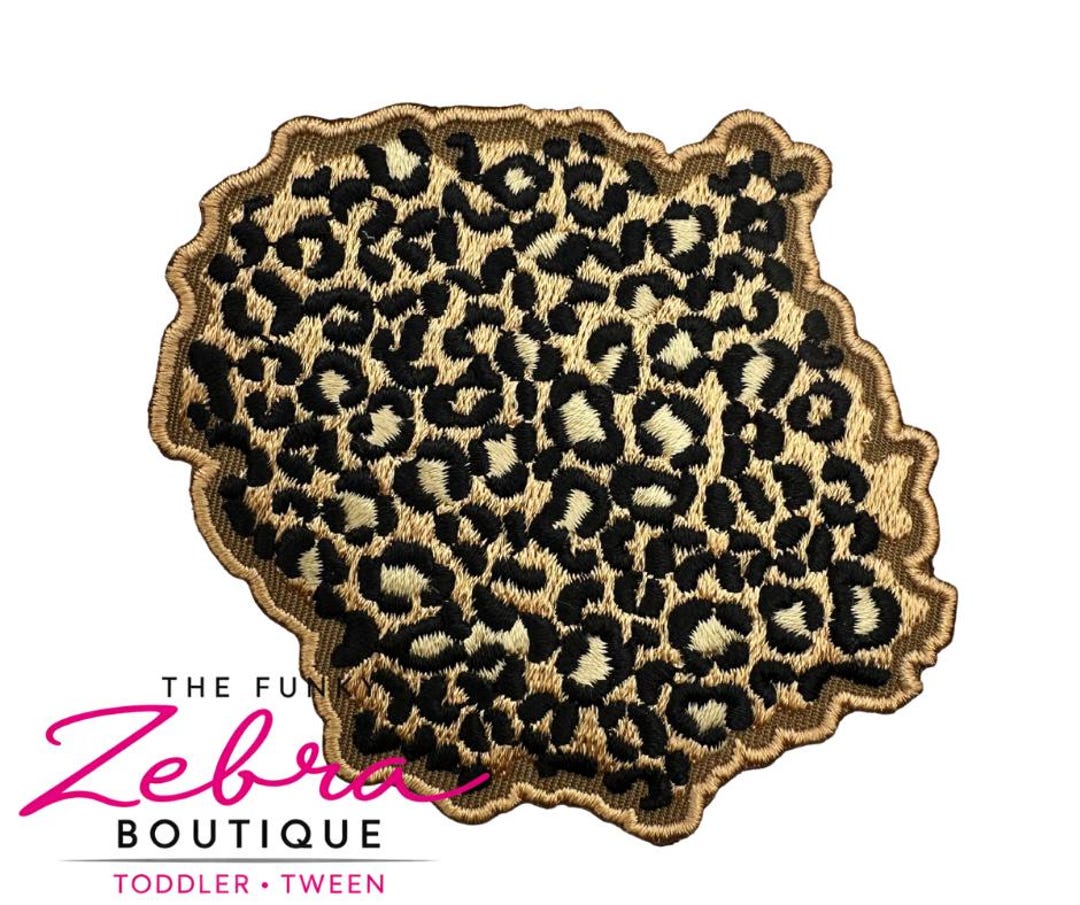Leopard Print Tan Blob Embroidered Iron on Patch - Etsy