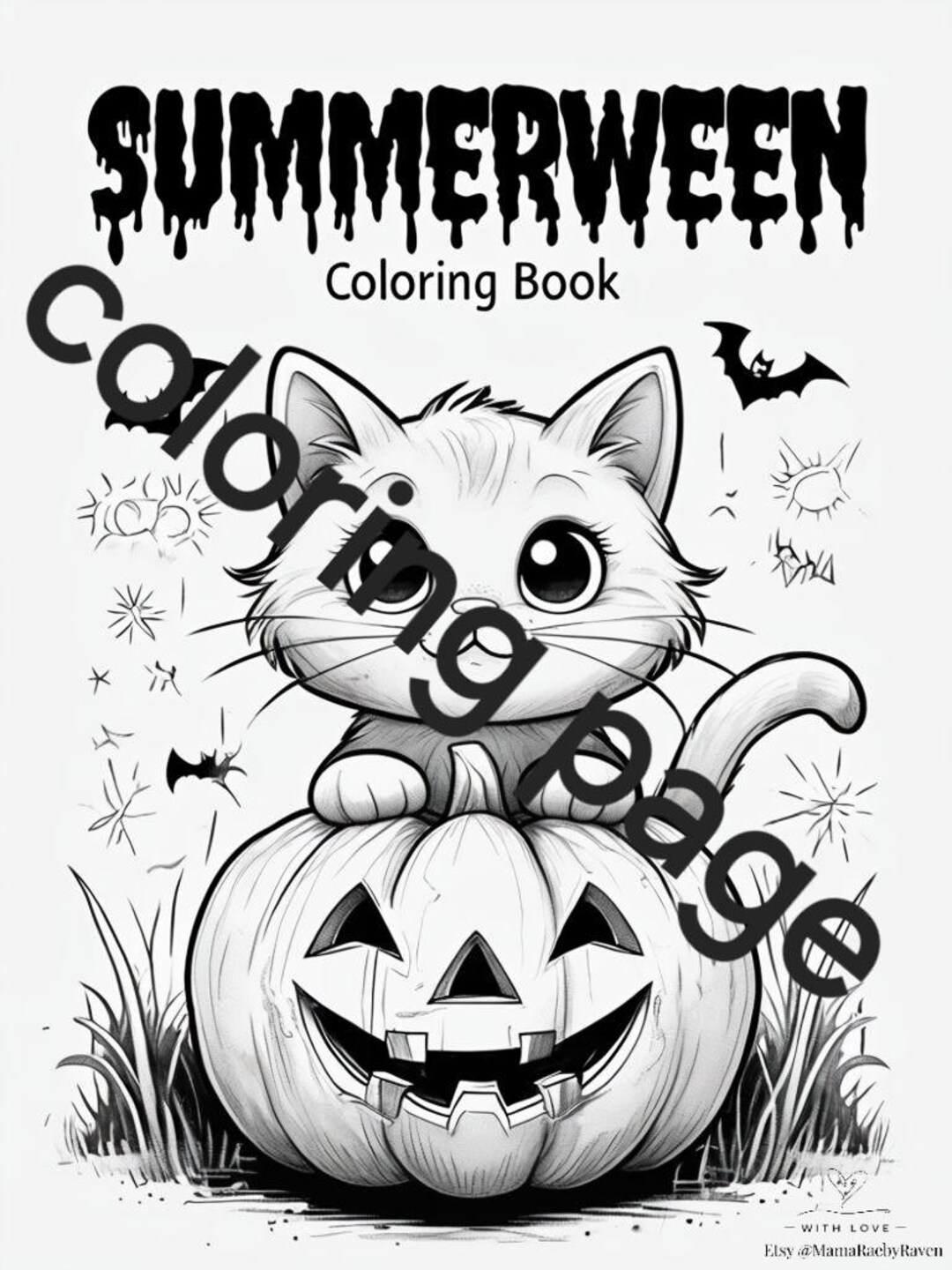 Summerween Coloring Pages | Spooky Summer Printable | Digital Download ...