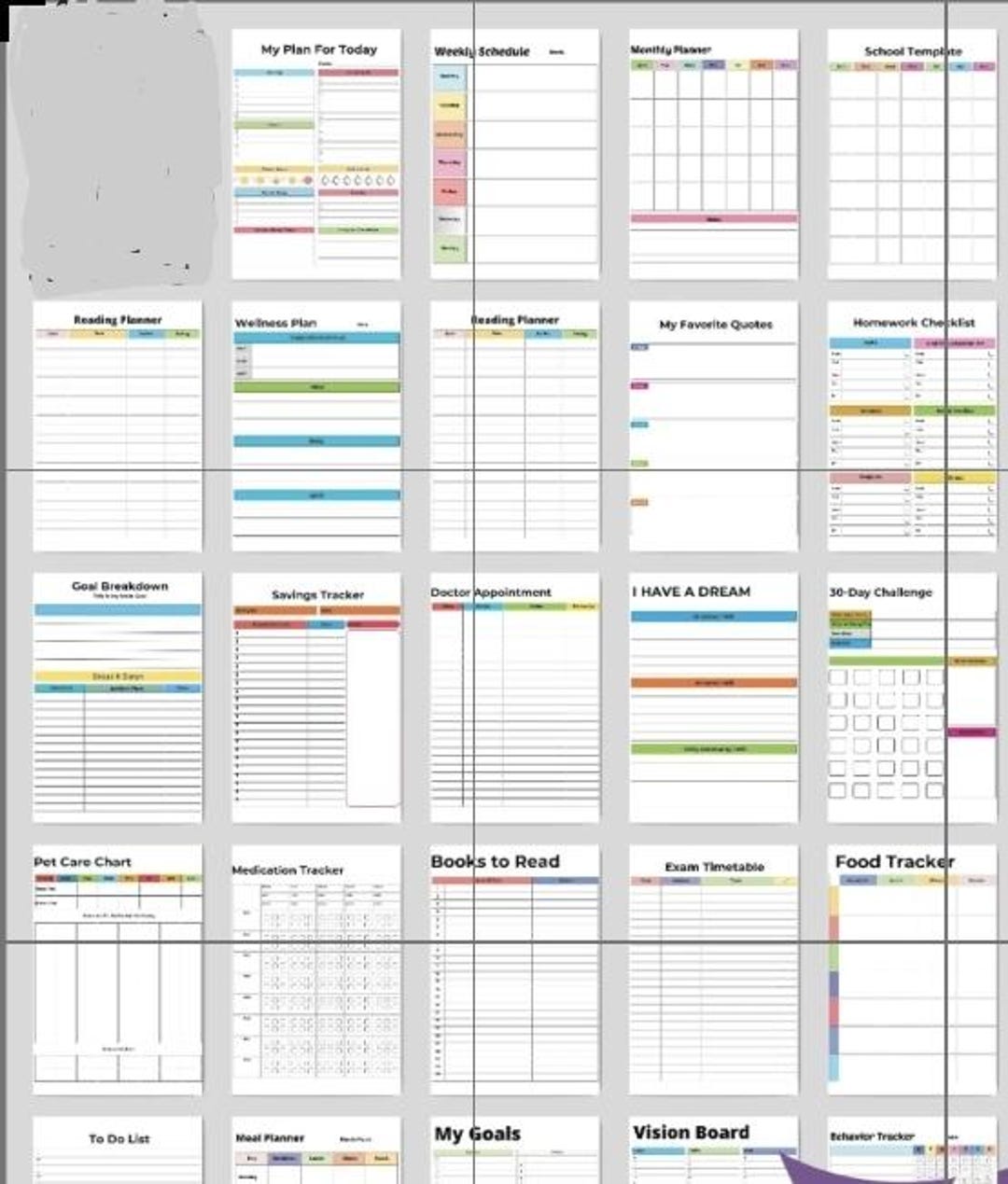Kids ADHD Planner Printable | Editable Canva Template With Study ...