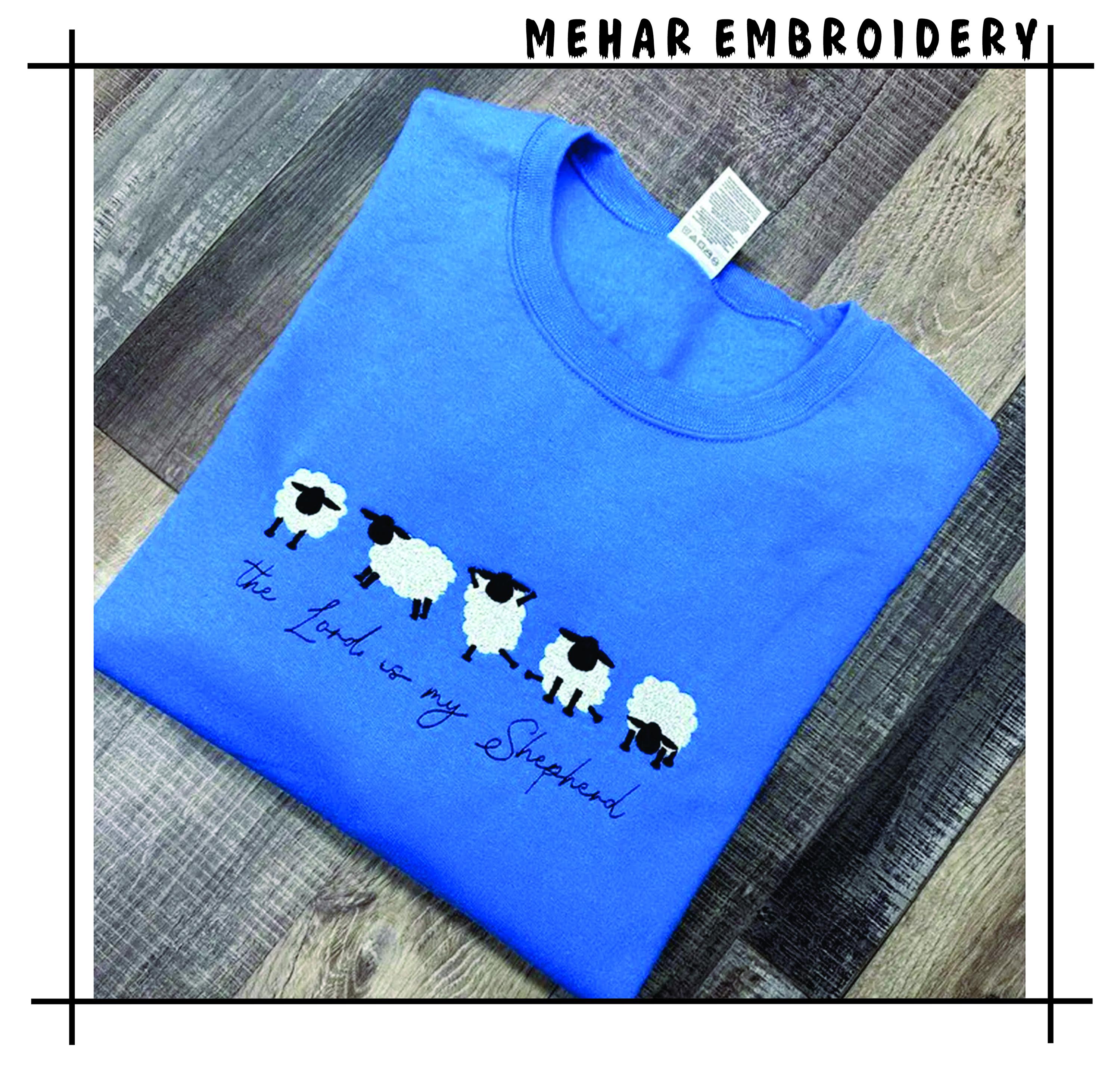 The Lord is My Shepherd Machine Embroidery Design 7 Sizes (4"-10 ...