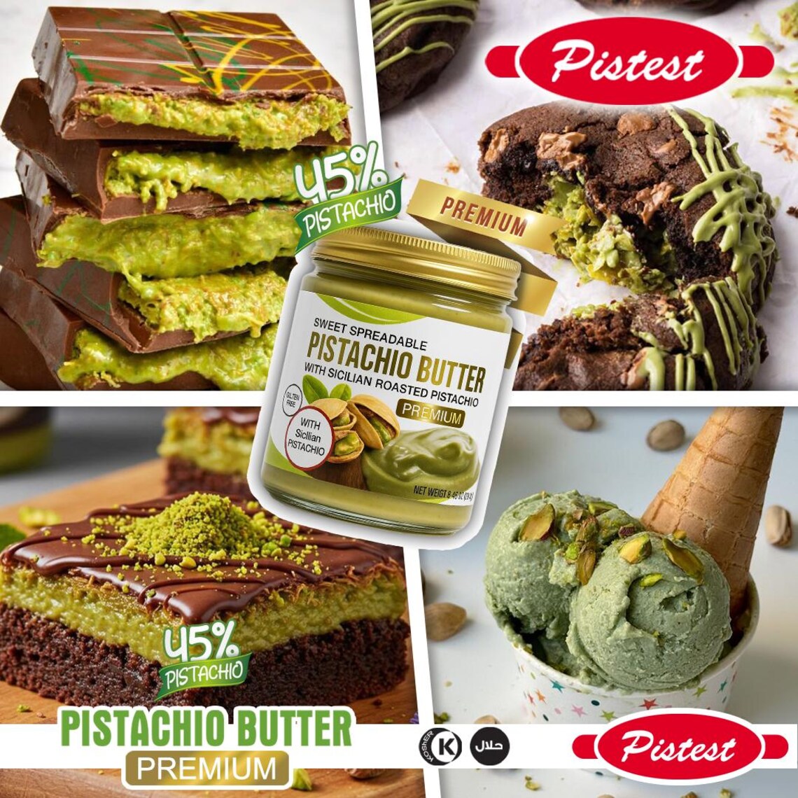 Sweet Spreadable – Premium Pistachio 45% Butter Spread With Roasted ...