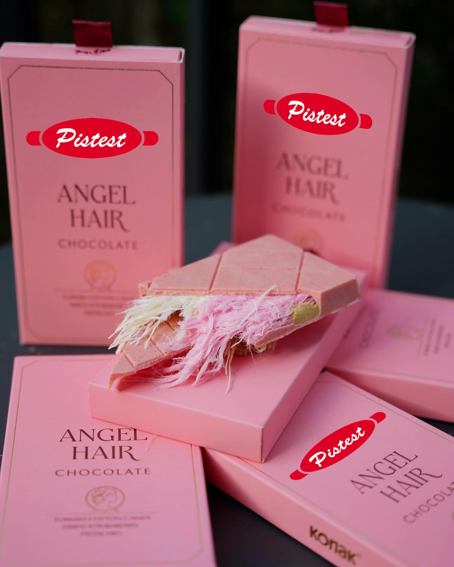 ANGEL HAIR Chocolate Cotton Candy Bar 170g – Strawberry & Pistachio ...