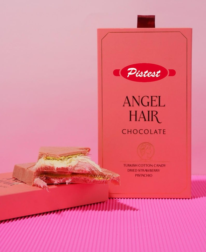 ANGEL HAIR Chocolate Cotton Candy Bar 170g – Strawberry & Pistachio ...