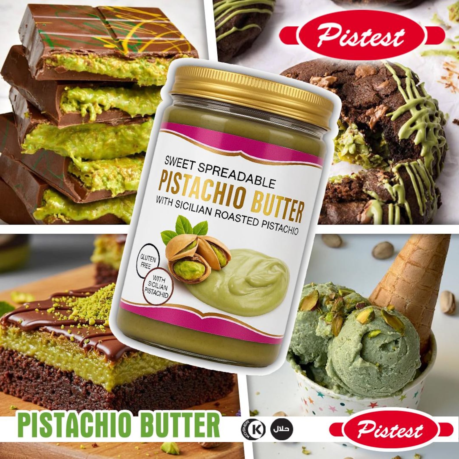 Sweet Spreadable - Sweet Pistachio Butter Spread 2.4 Pound– Made With ...