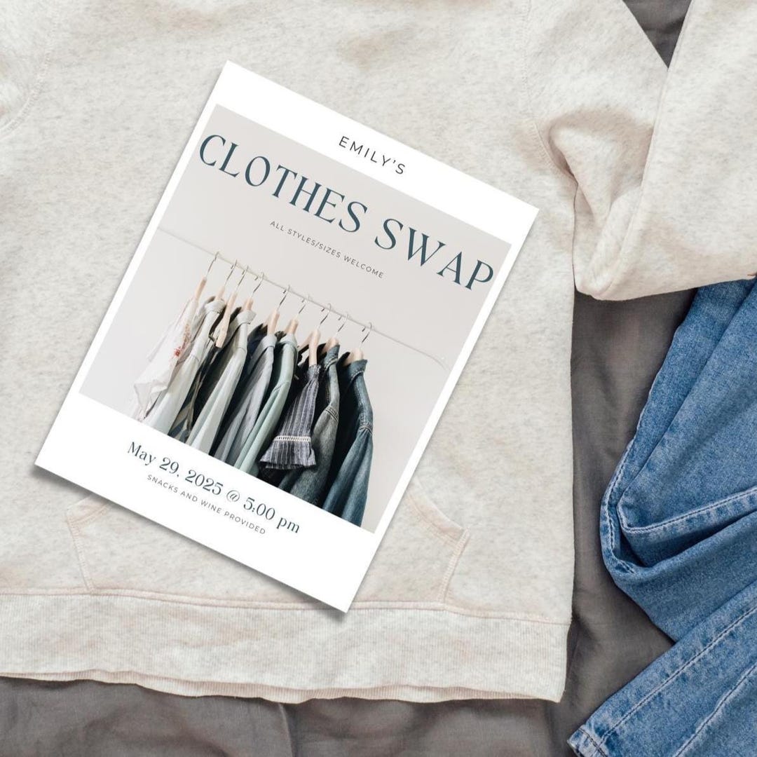 Clothes Swap Event Flyer | Editable Clothing Swap Poster | Sustainable ...