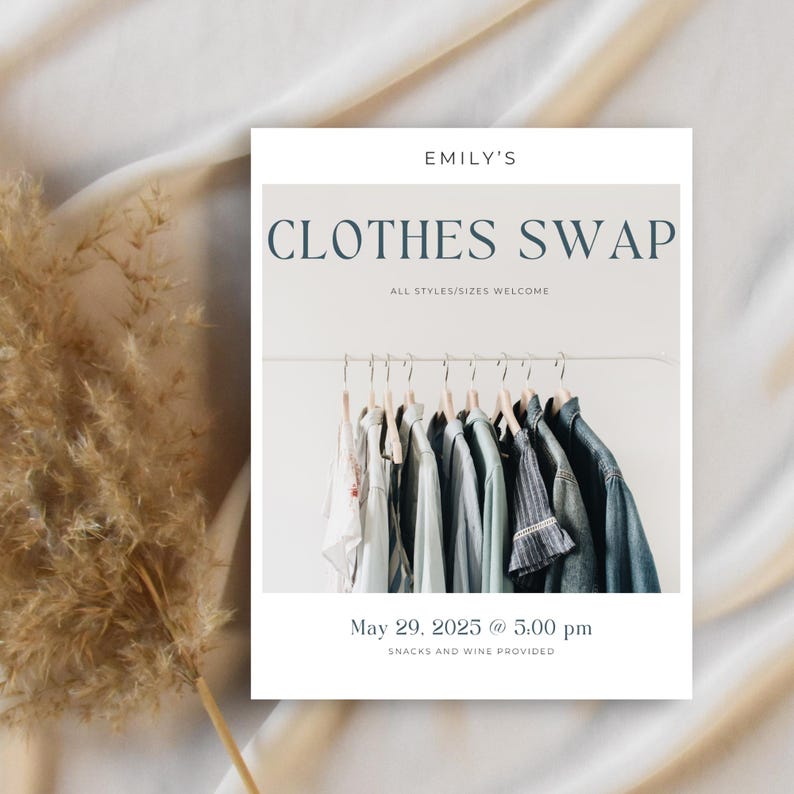 Clothes Swap Event Flyer | Editable Clothing Swap Poster | Sustainable ...