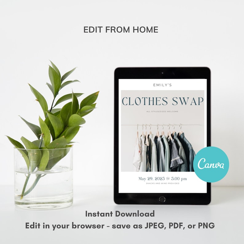 Clothes Swap Event Flyer | Editable Clothing Swap Poster | Sustainable ...