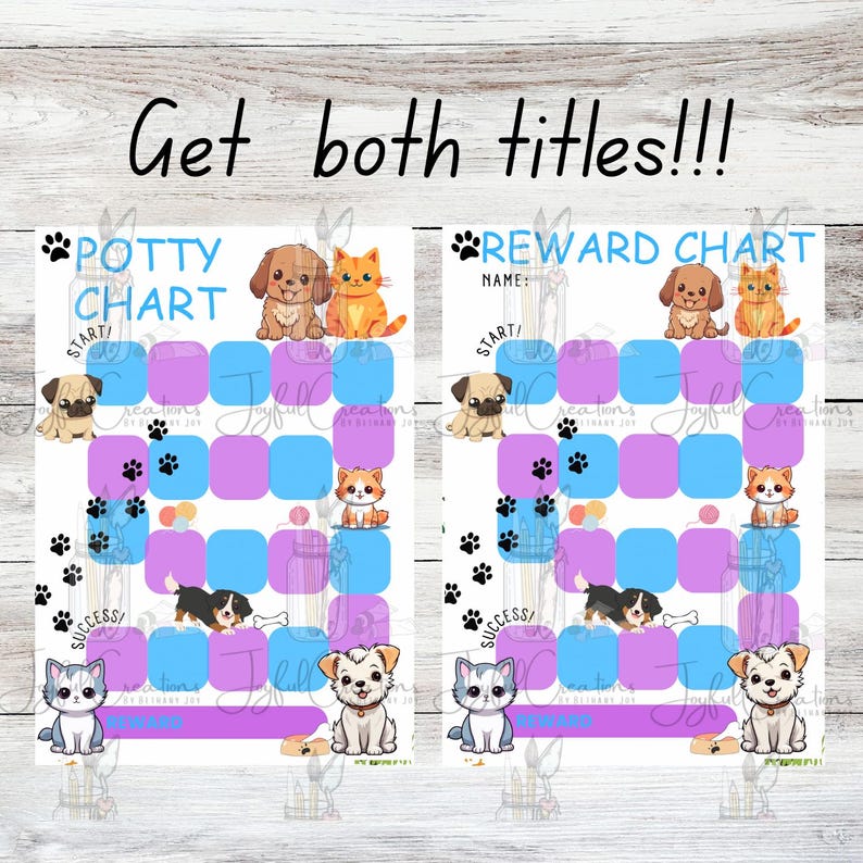 Cats and Dog Themed Reward Chart (digital Download) Reward Chart for ...
